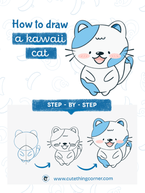 How to Draw a Kawaii Cat (Step-by-step)