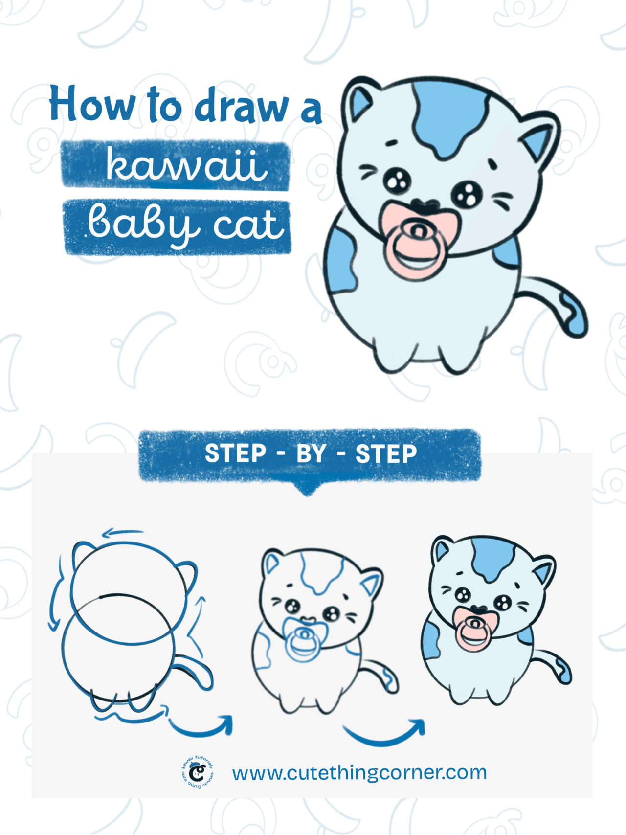 How to Draw a Cute Baby Cat (Step-by-step)