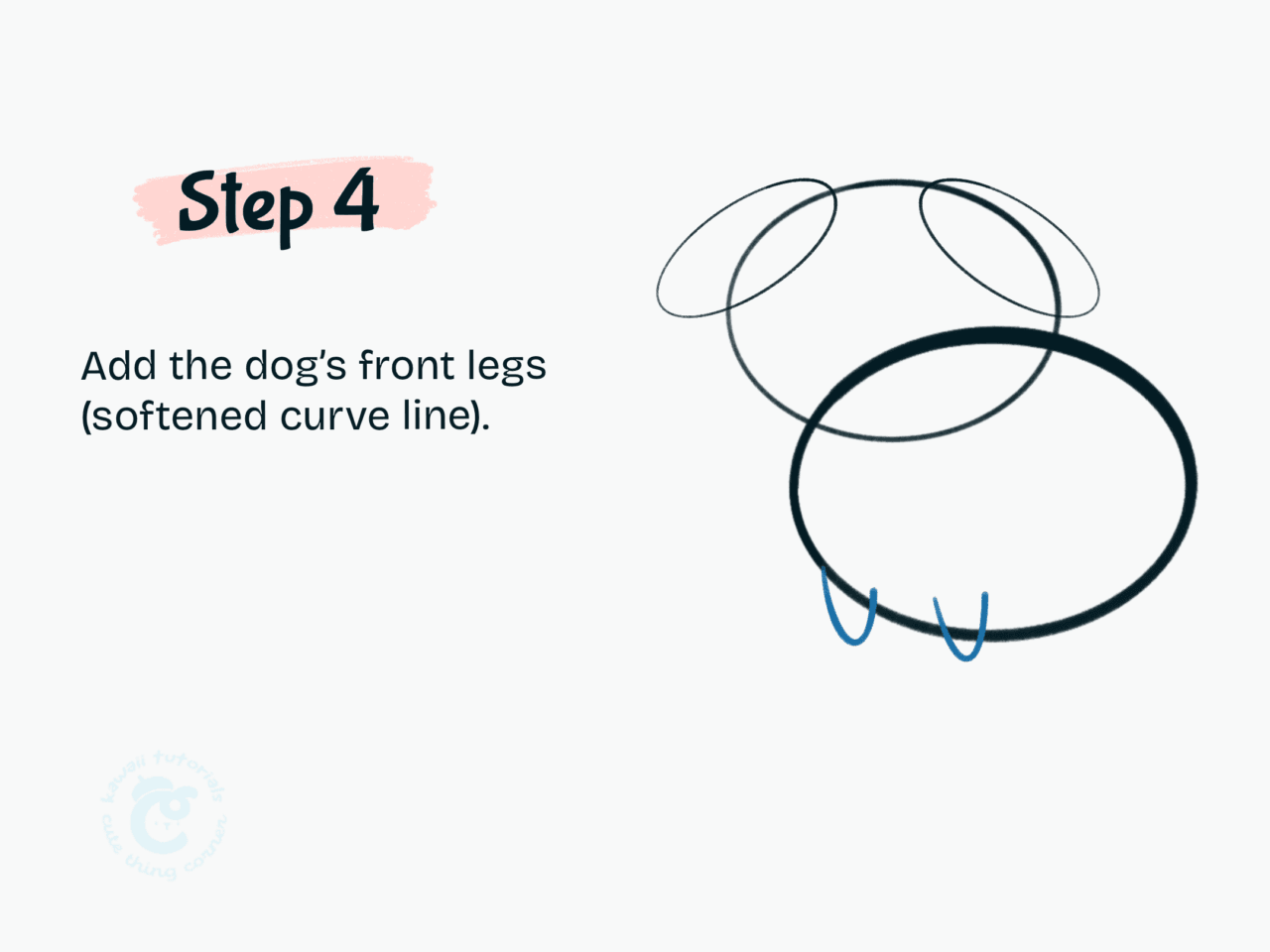 How to draw a Kawaii Fat Dog (Step-by-step)