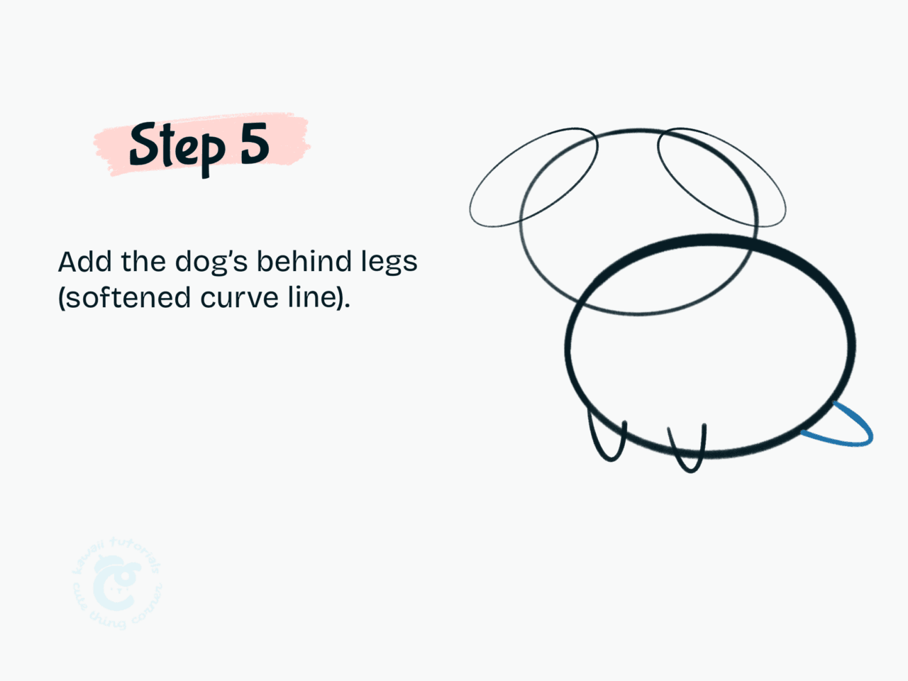 How to draw a Kawaii Fat Dog (Step-by-step)