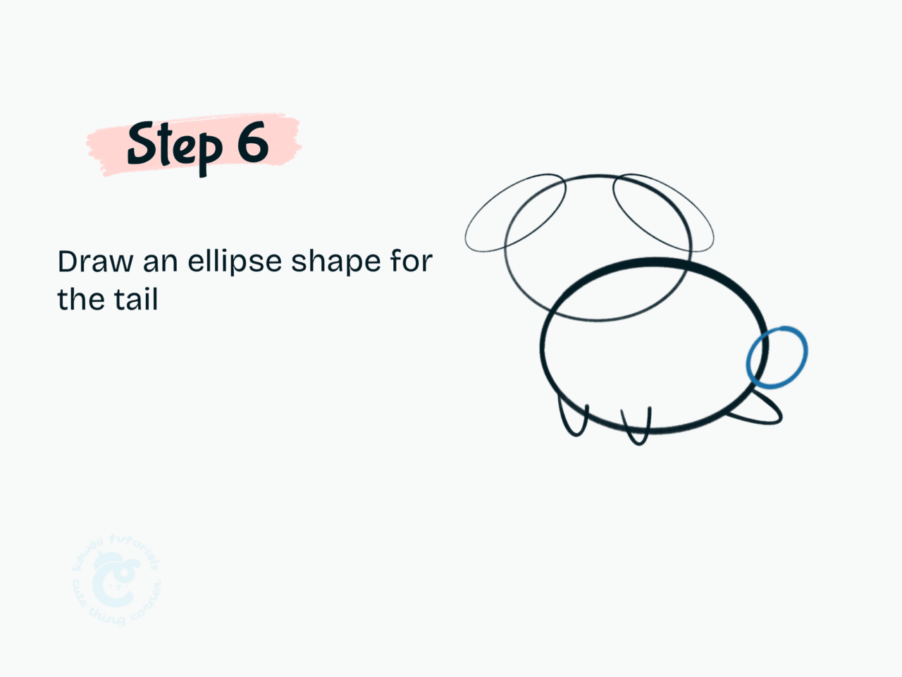 How to draw a Kawaii Fat Dog (Step-by-step)