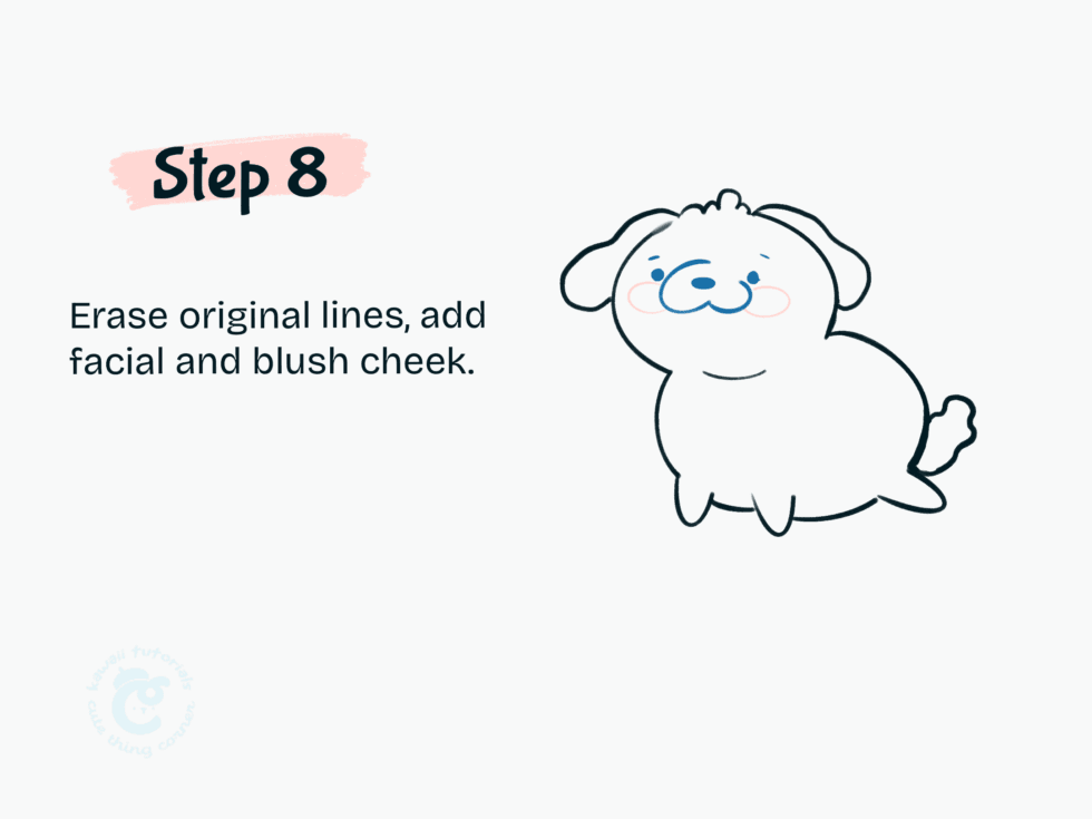 How to draw a Kawaii Fat Dog (Step-by-step)