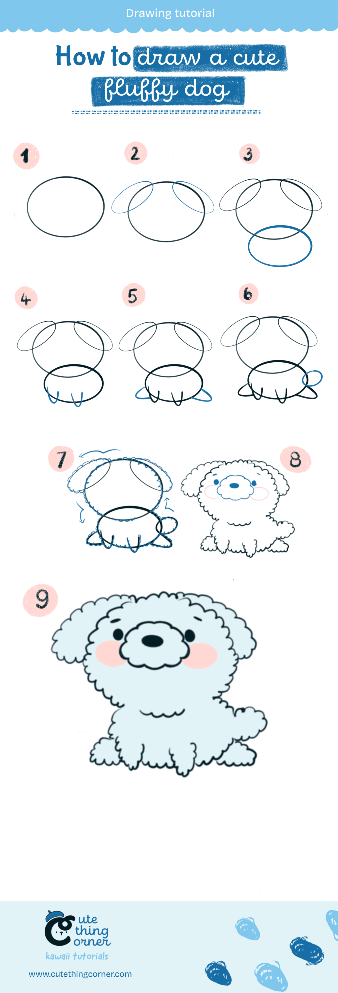 How to Draw a Cute Fluffy Dog – Step-by-Step Tutorial