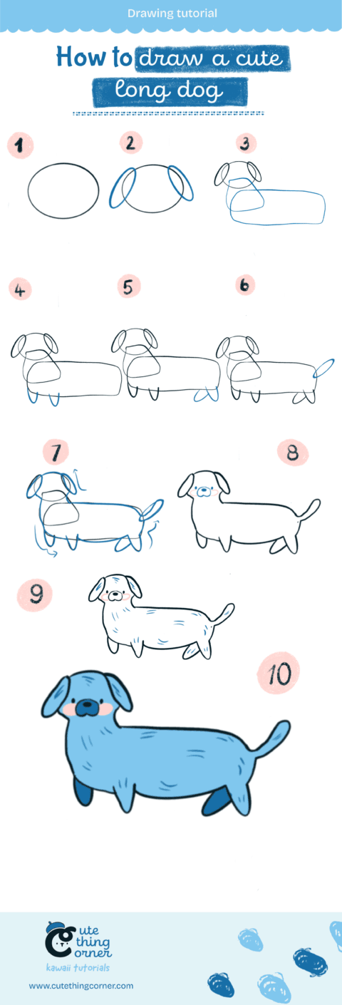How to Draw a Cute Long Dog – Step-by-Step Tutorial