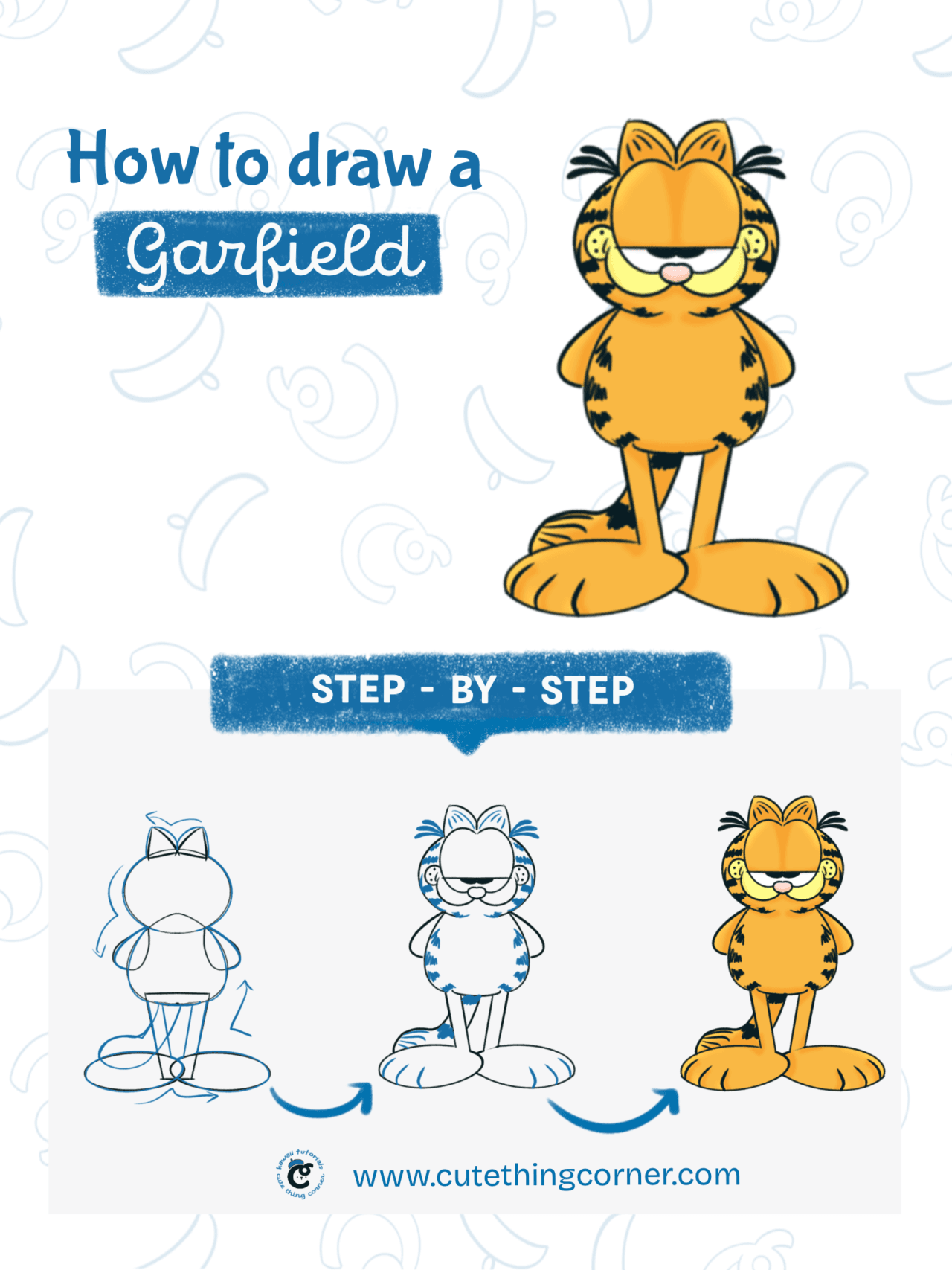 How to Draw Garfield (Step-by-step)
