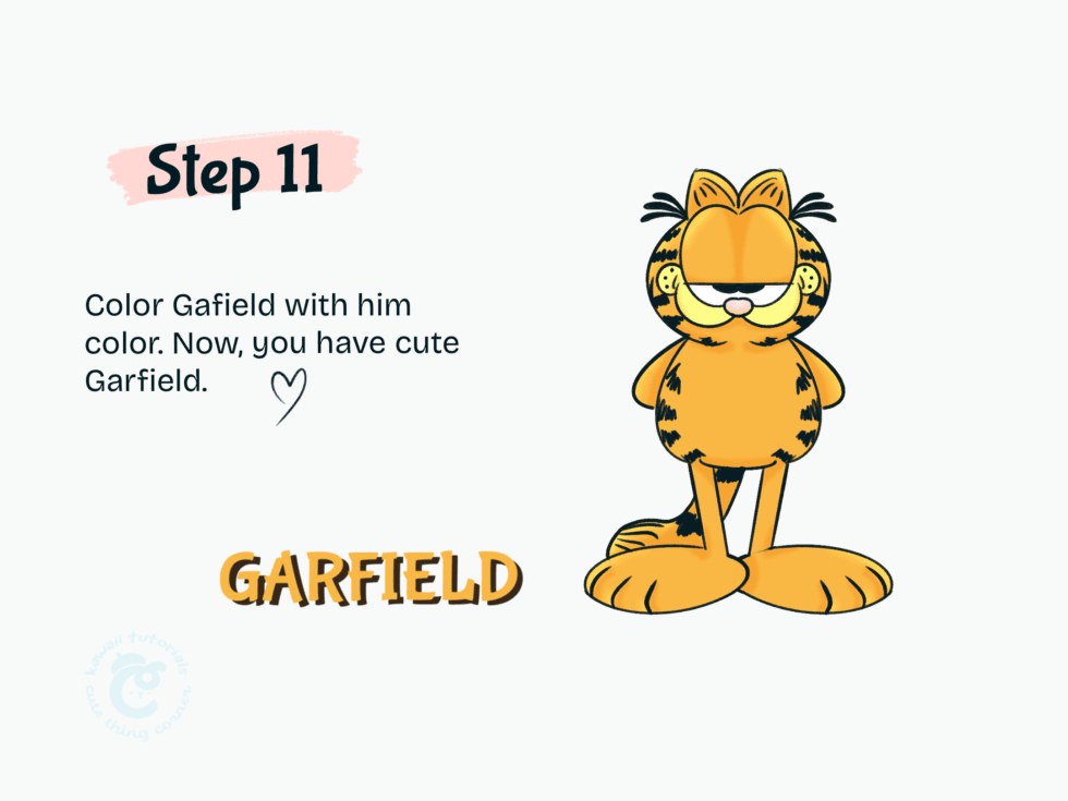 How to Draw Garfield (Step-by-step)