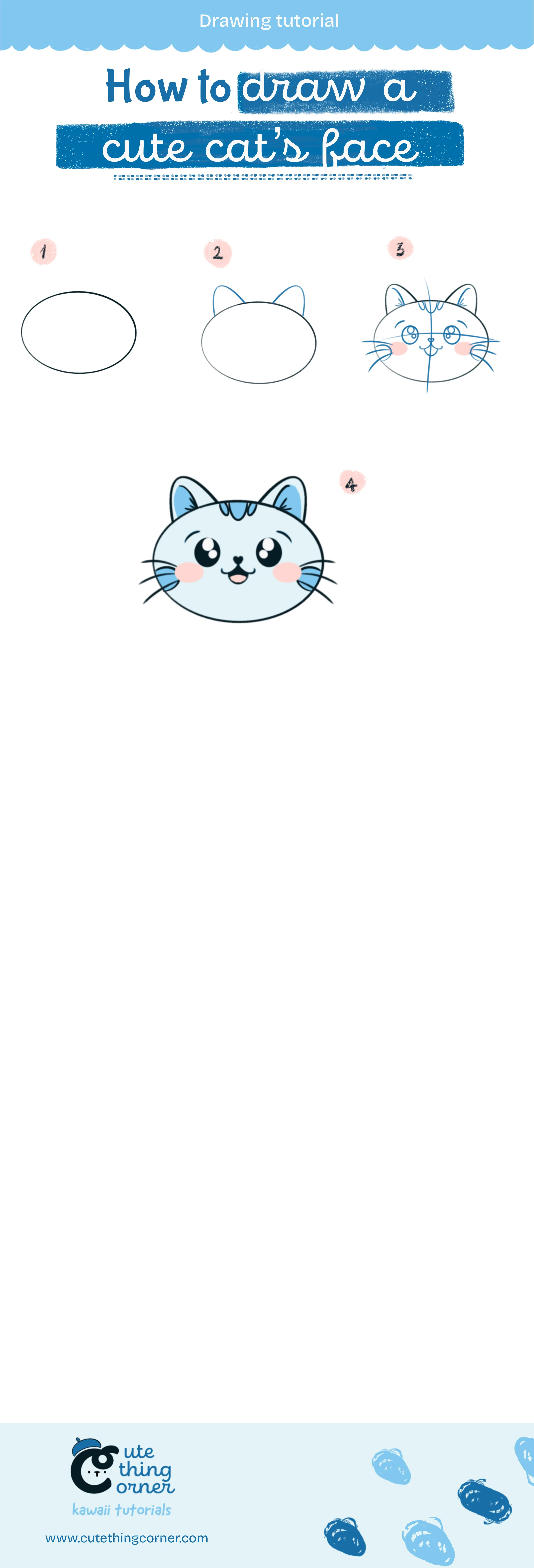 How To Draw A Cute Cat Face