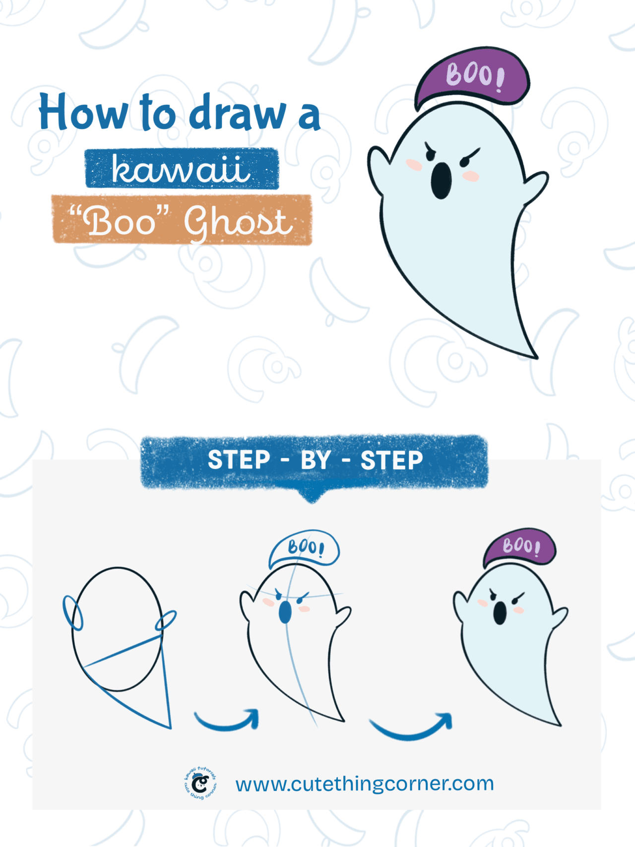 12 easy cute halloween ghosts drawing ideas