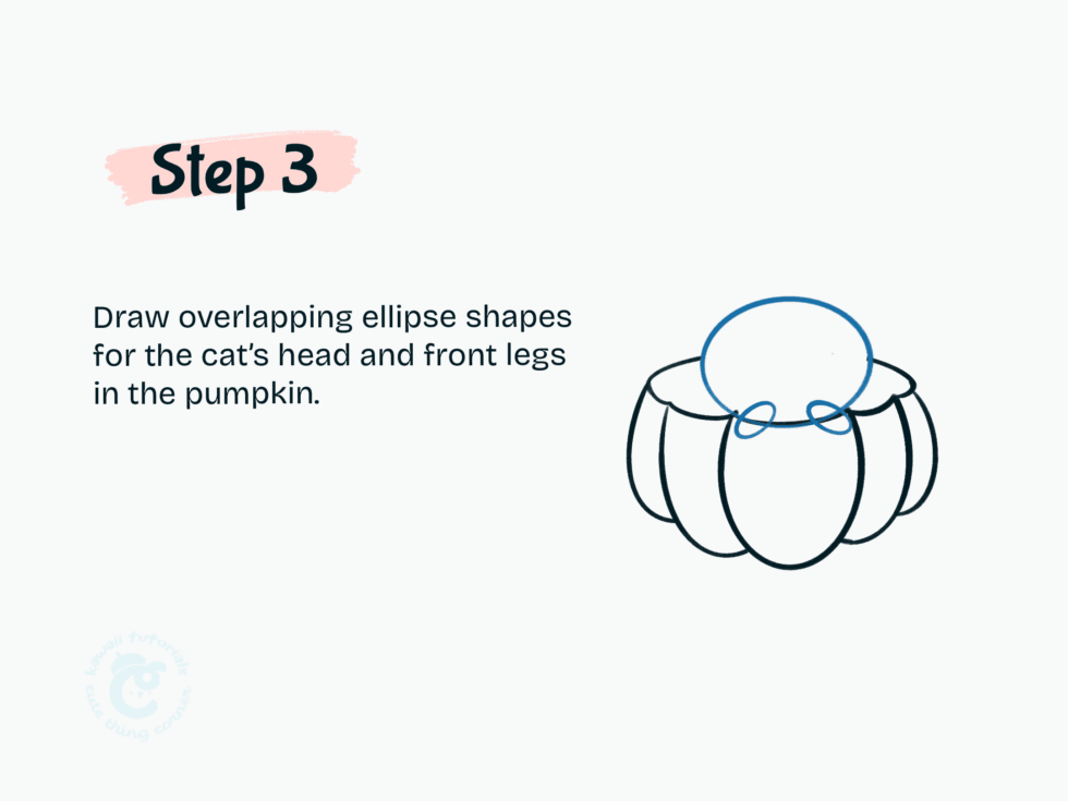 How to draw cute blackcat in pumpkin (Step-by-step)