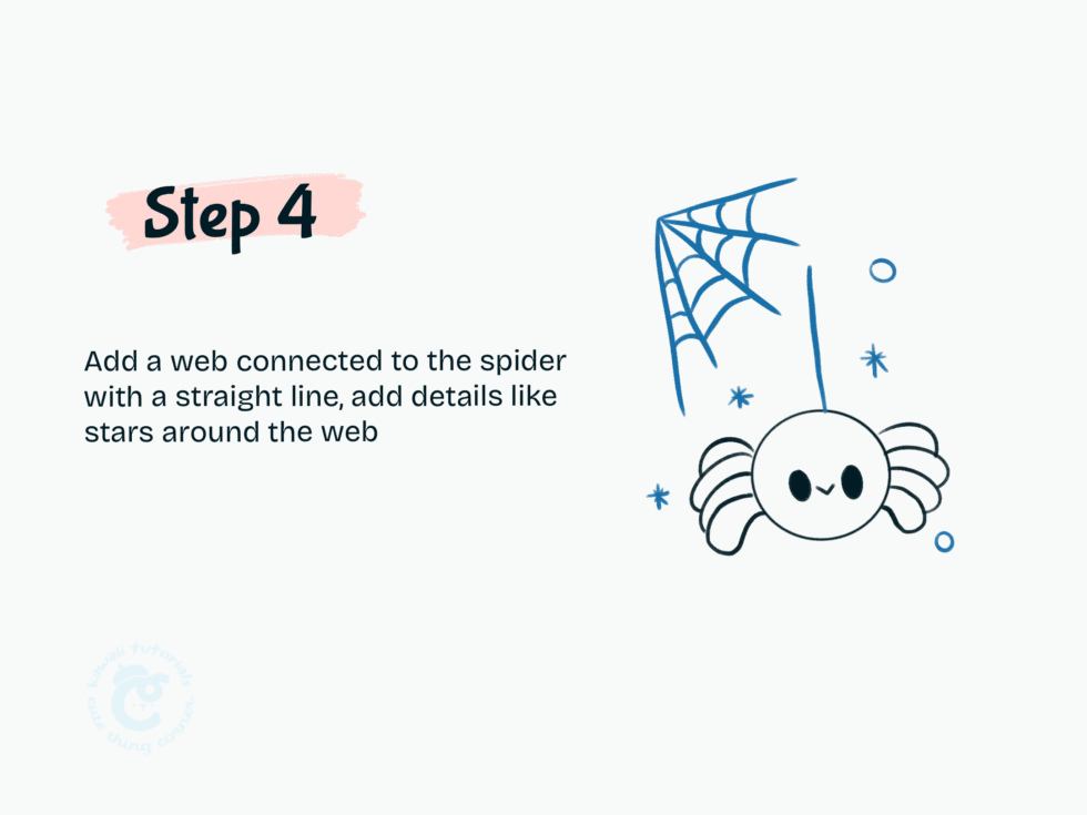 How to draw a cute spider (Step-by-step)
