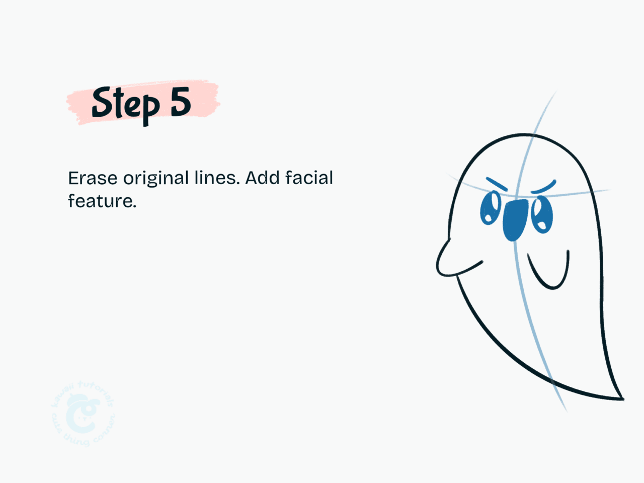 How to draw a cute ghost (Step-by-step)