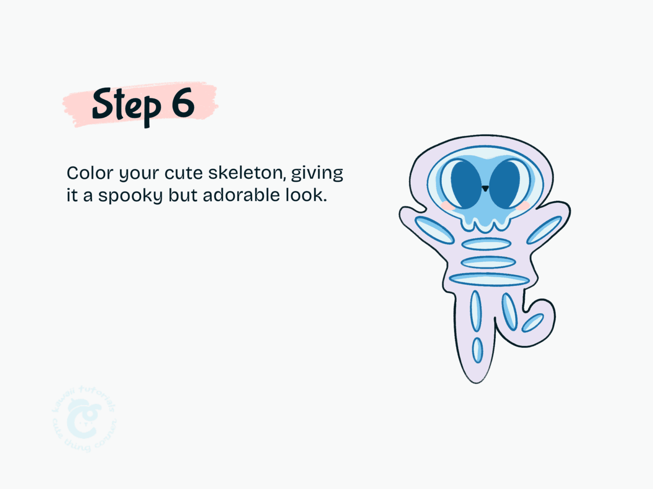 How to draw a cute skeleton (Step-by-step)