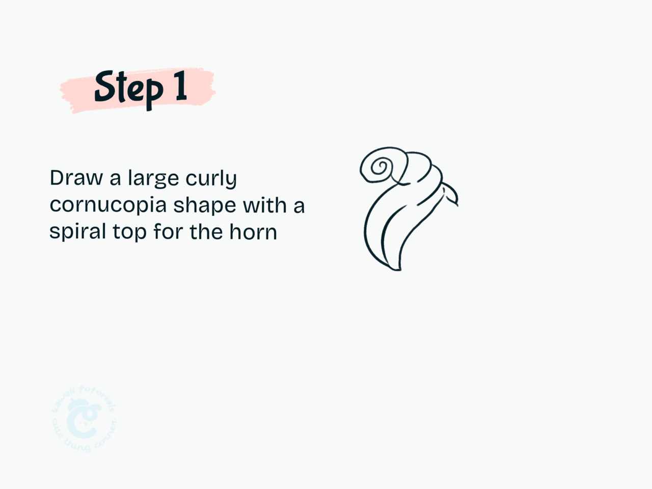 How to draw Cute Harvest Cornucopia (Step-by-step)