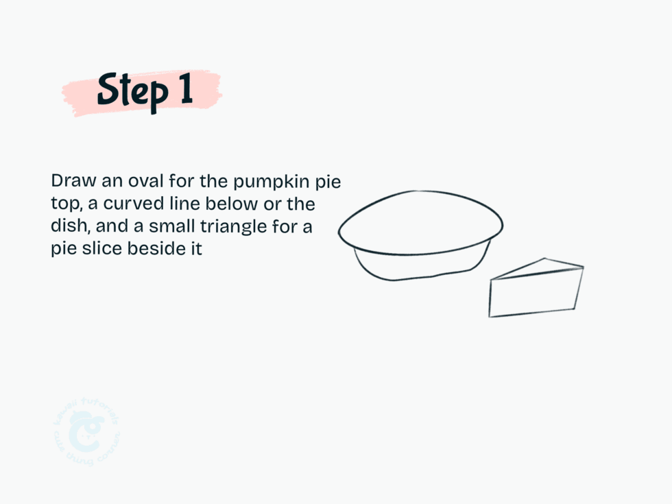 How to draw a kawaii pumpkin pie (Step-by-step)