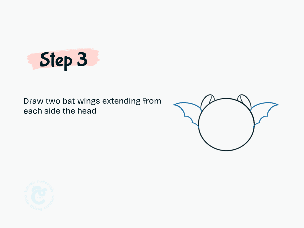 How to draw a cute bat (Step-by-step)