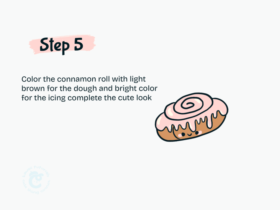 How to Draw a Kawaii Cinnamon Roll (Step-by-step)