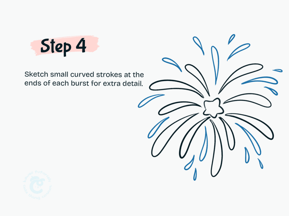 How to Draw Cute Fireworks (Step-by-step)