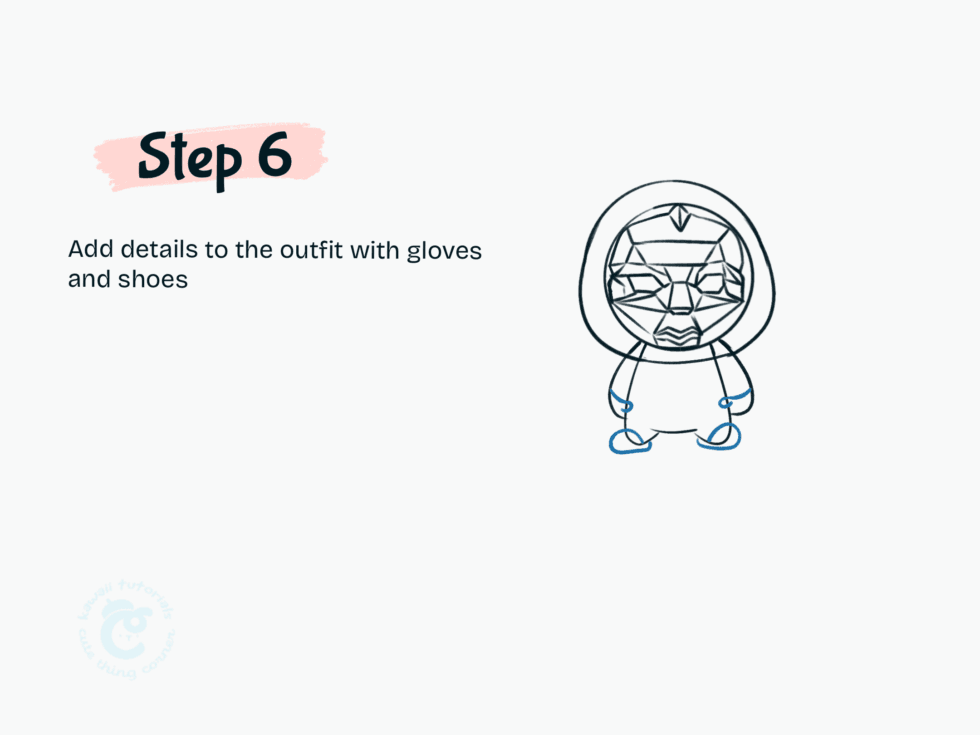 How to Draw Cute Squid Game Frontman (Step-by-step)
