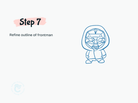 How to Draw Cute Squid Game Frontman (Step-by-step)
