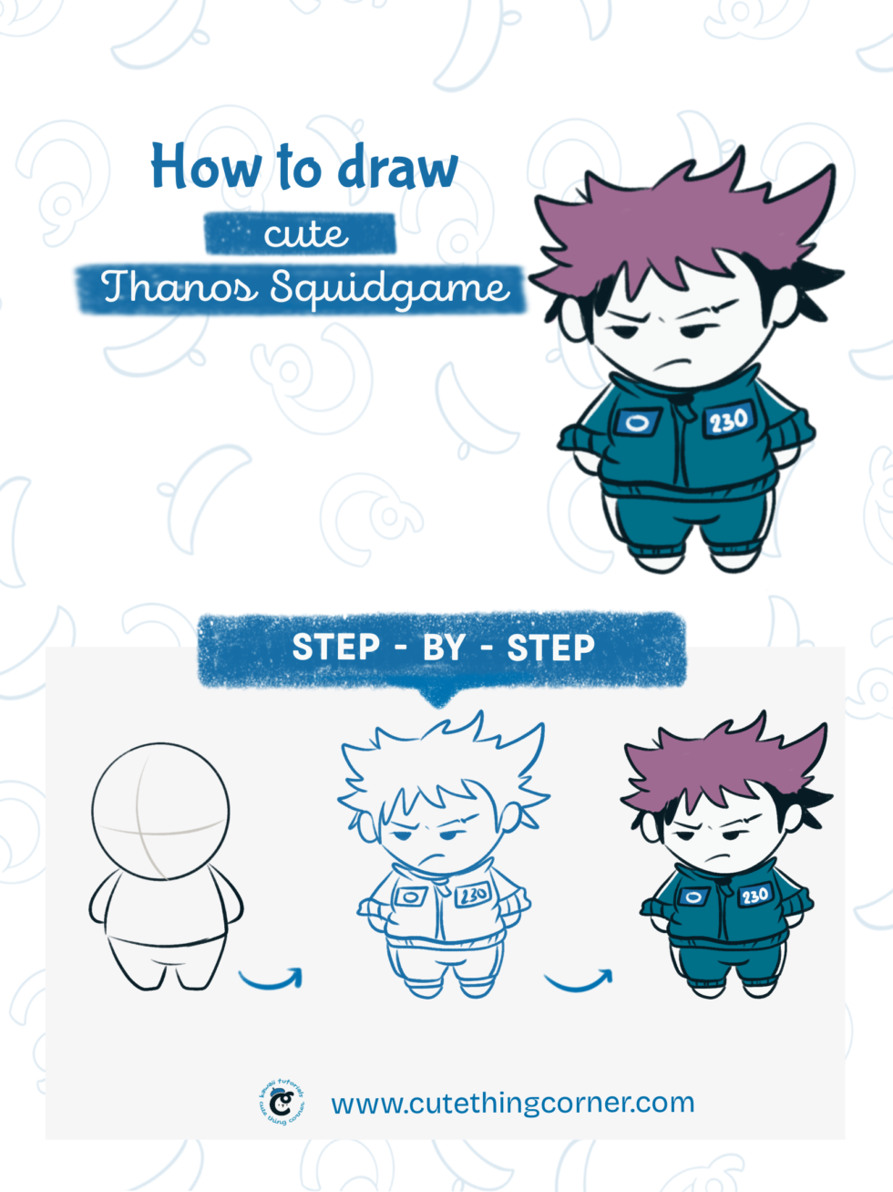 How to Draw Thanos (Player 230) Squidgame (Step-by-step)