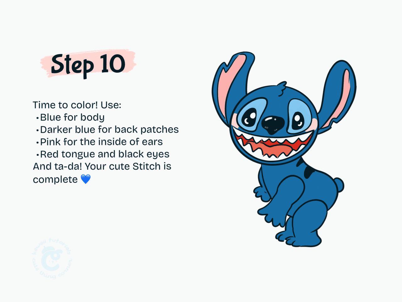 How to Draw Cute Stitch (Step-by-step tutorial)