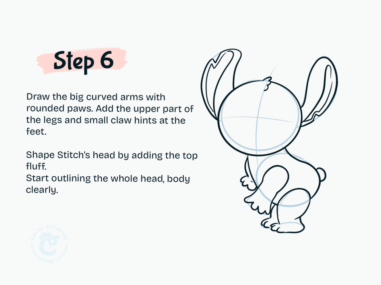 How to Draw Cute Stitch (Step-by-step tutorial)