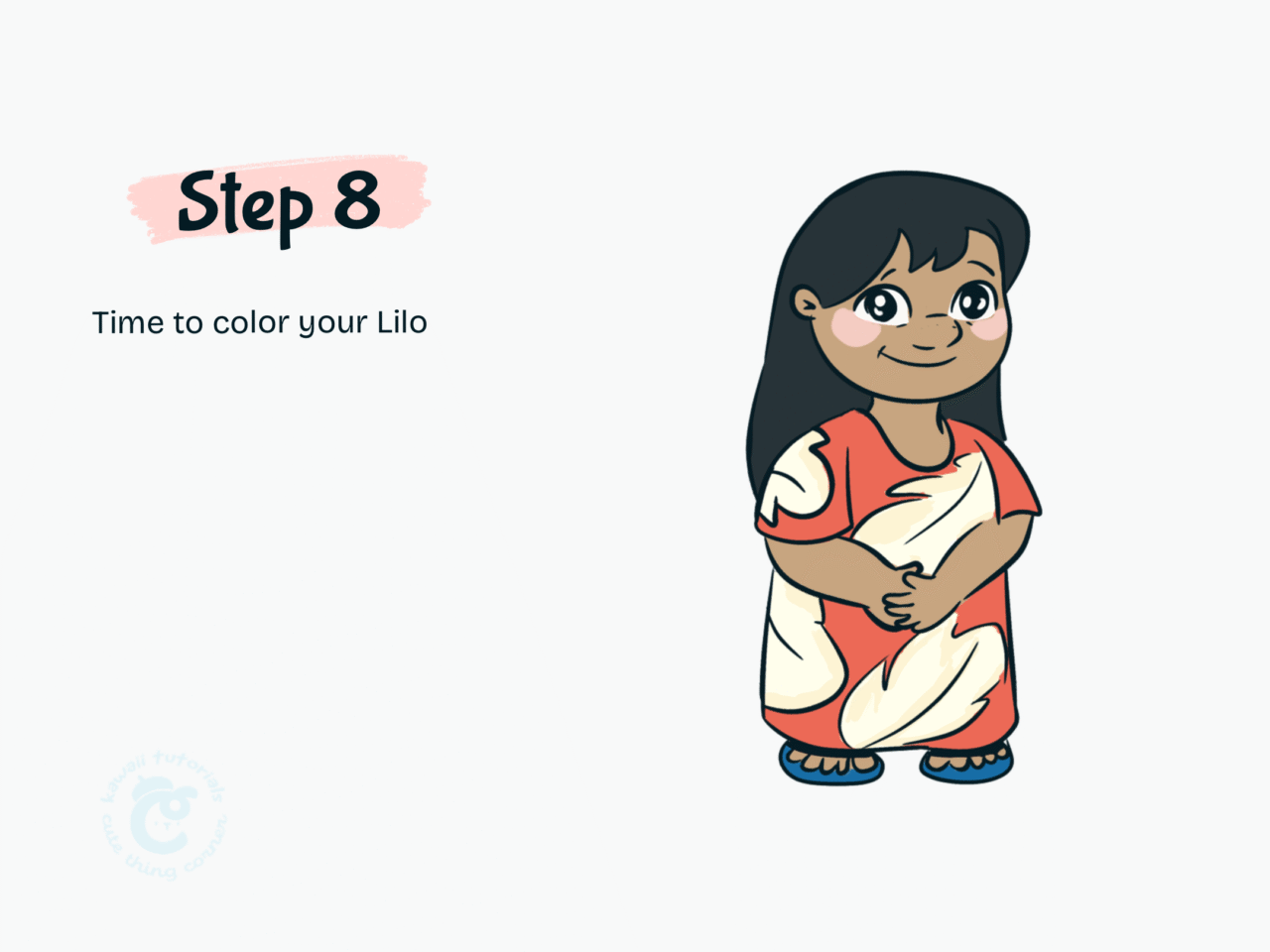 How to Draw Lilo From Stitch and Lilo (Step-by-step)