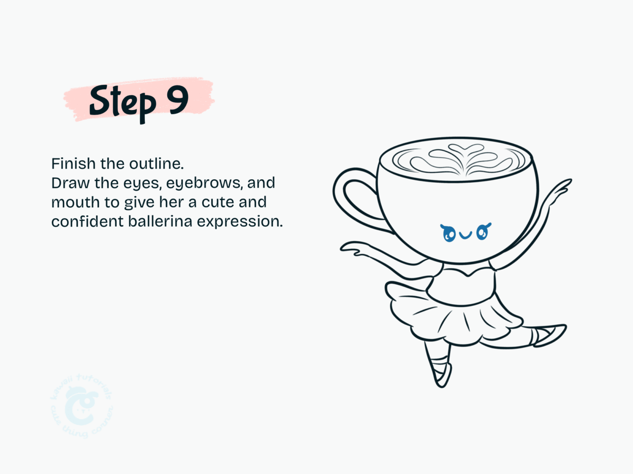 How to draw cute Ballerina Cappuchina (Step-by-step)