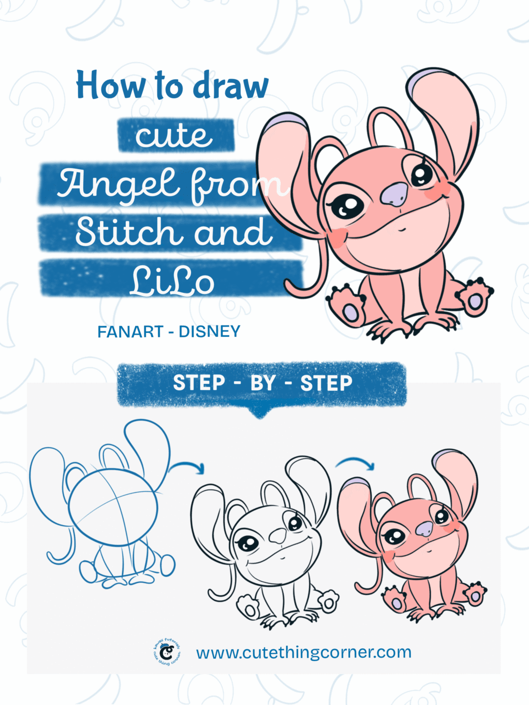 How to Draw Angel From Stitch and Lilo (Step-by-step)