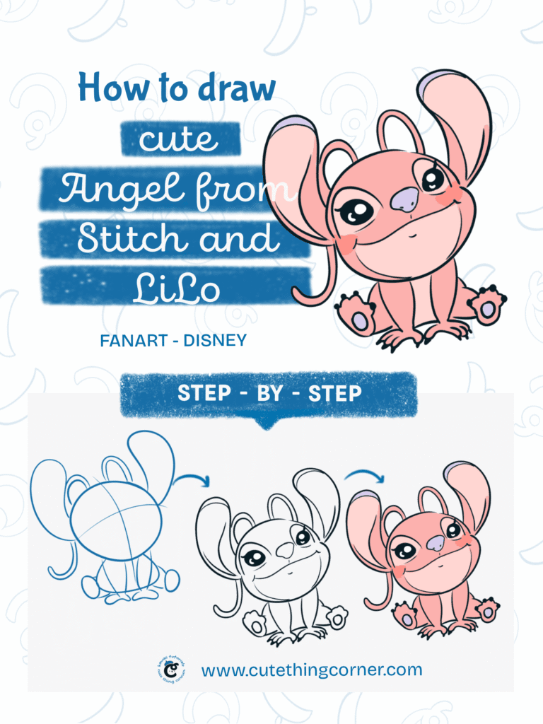 How to Draw Angel From Stitch and Lilo (Step-by-step)