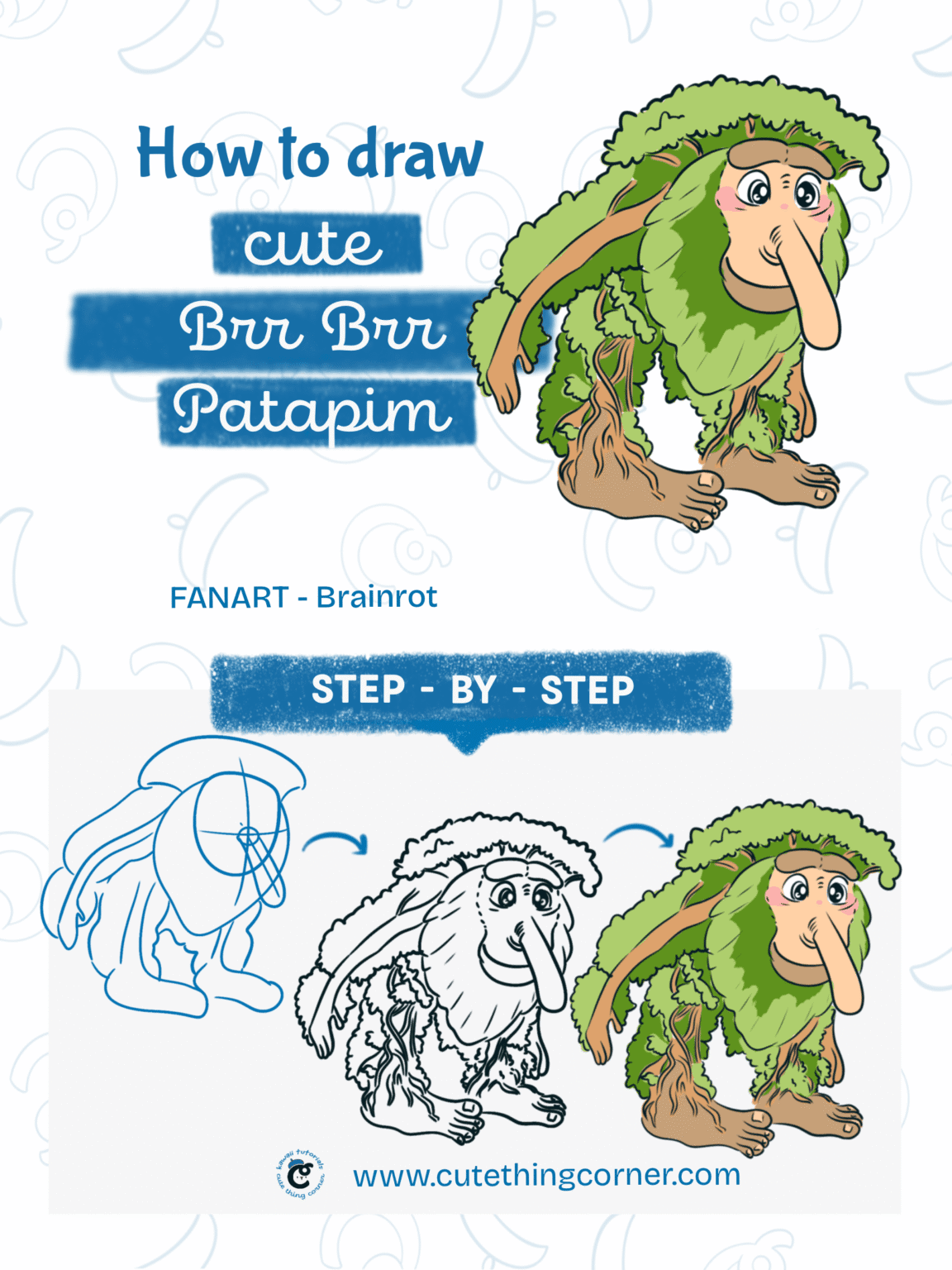 How to Draw Brr Brr Patapim (Step-by-step Drawing Tutorial)