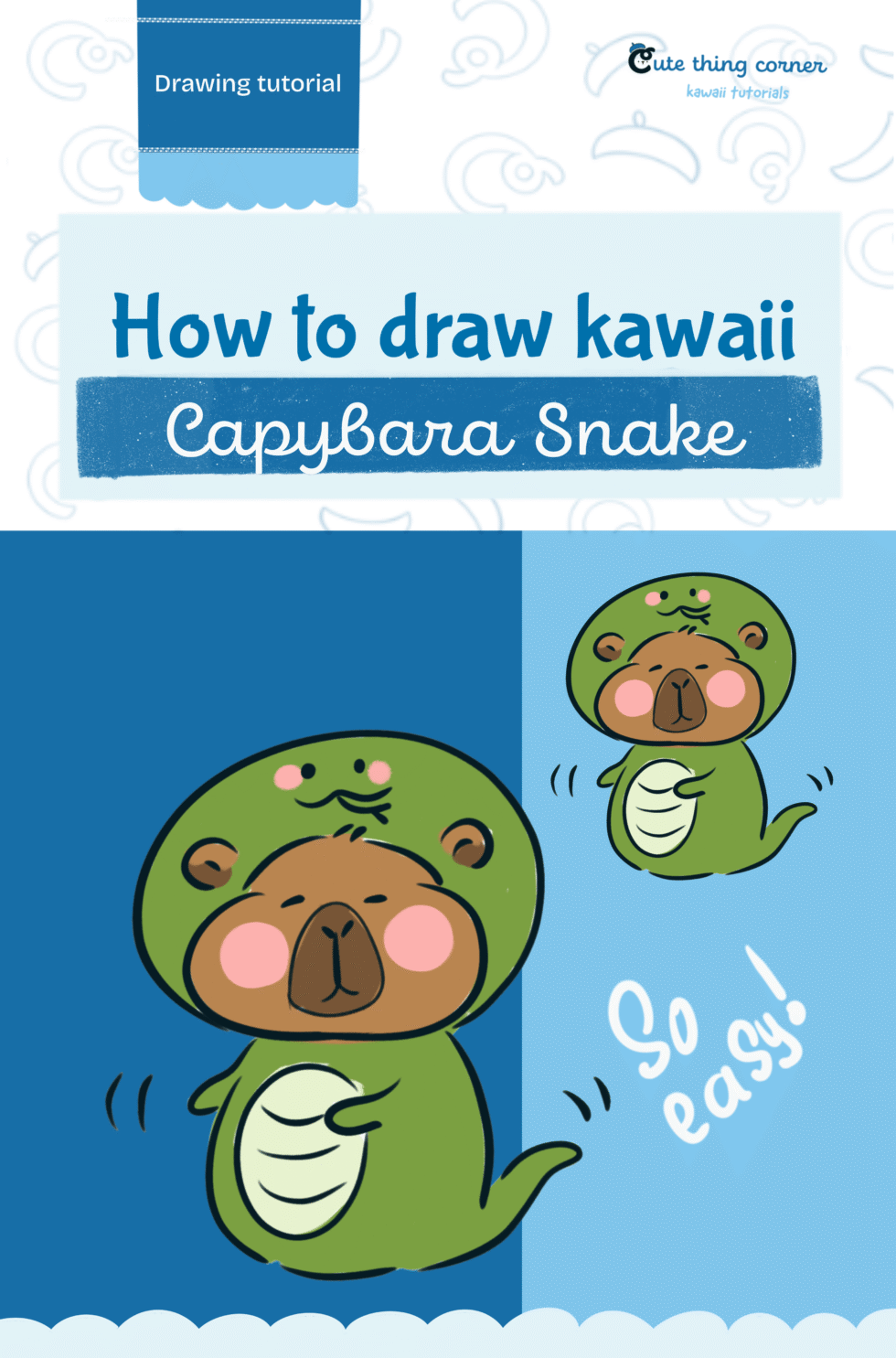 How to Draw Cute Capybara (Step-by-step)